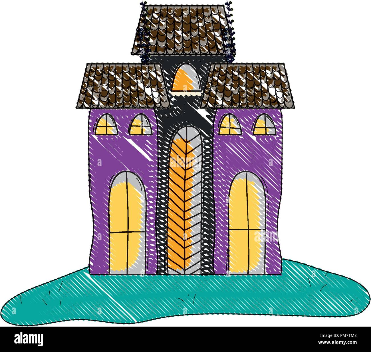 grated horror castle building architecture style Stock Vector Image ...