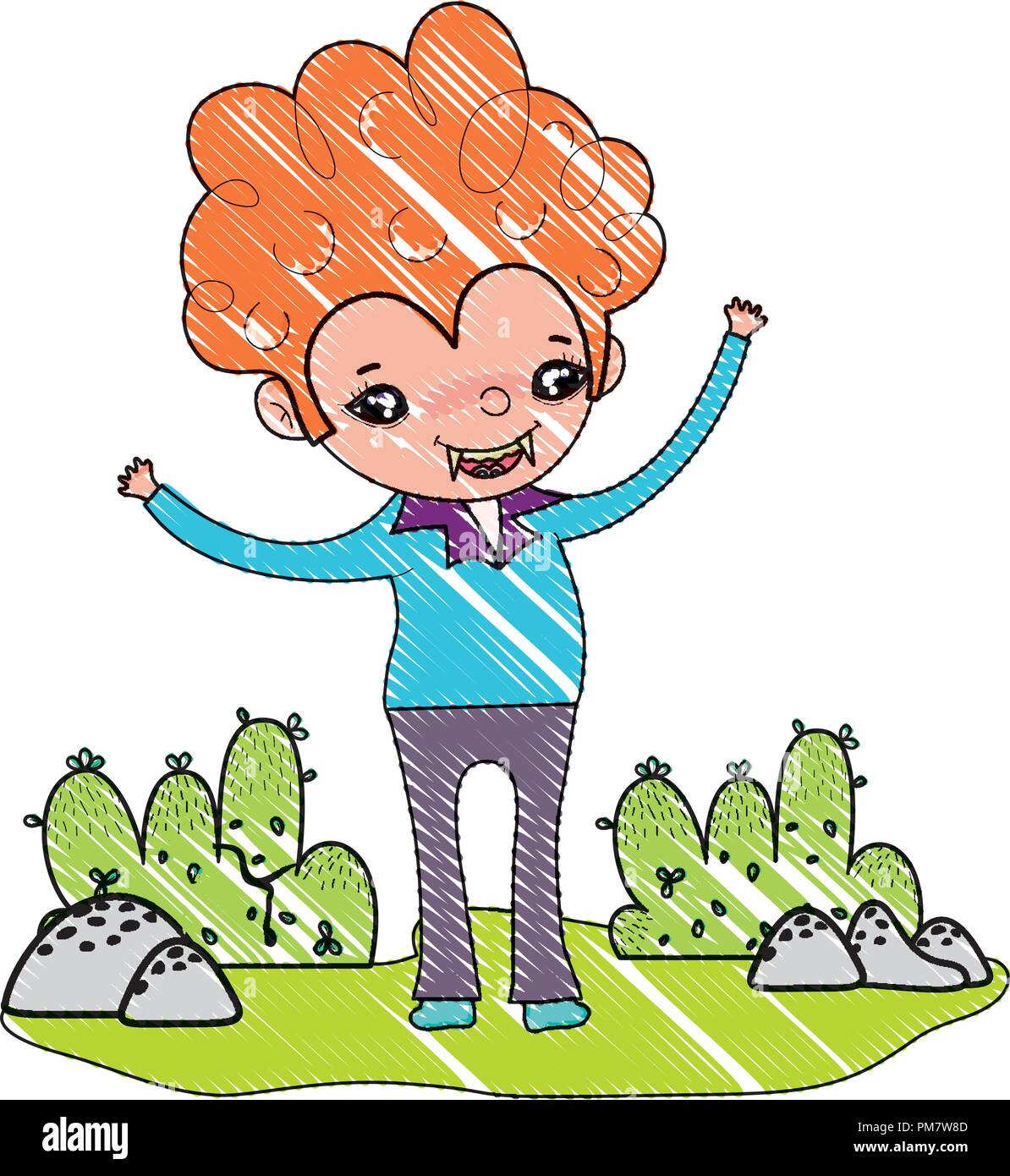 grated funny boy vampire costume in the landscape Stock Vector Image ...
