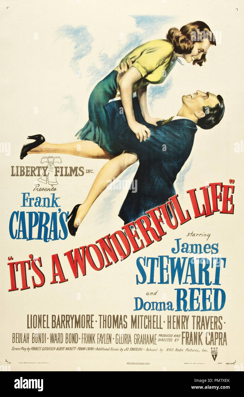 James Stewart and Donna Reed in "It's a Wonderful Life." Poster 1946 ...