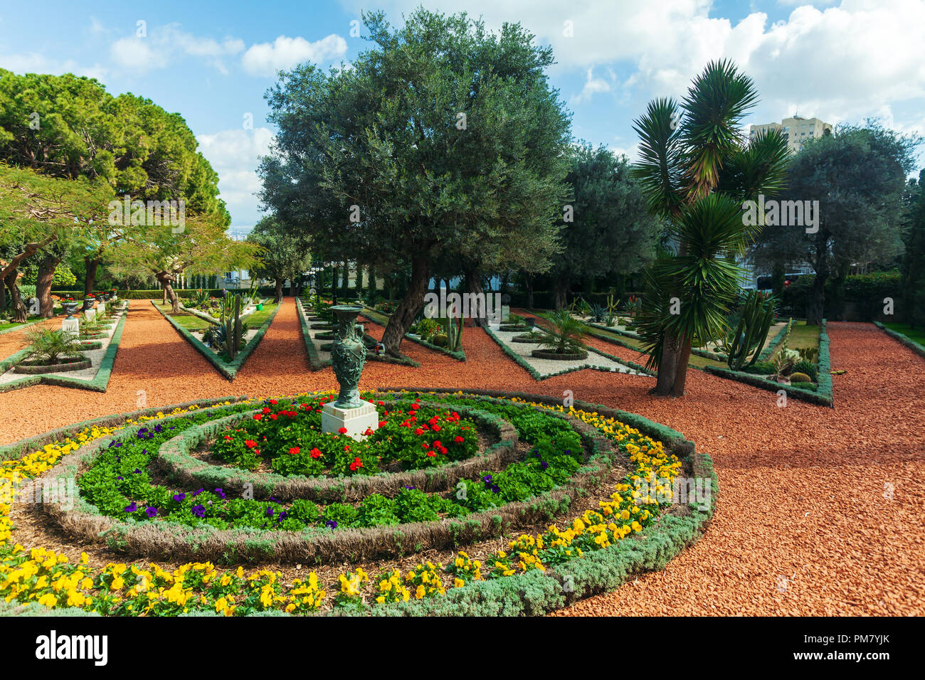 Flowers of Bahai Garden, Haifa, Israel Stock Photo - Alamy