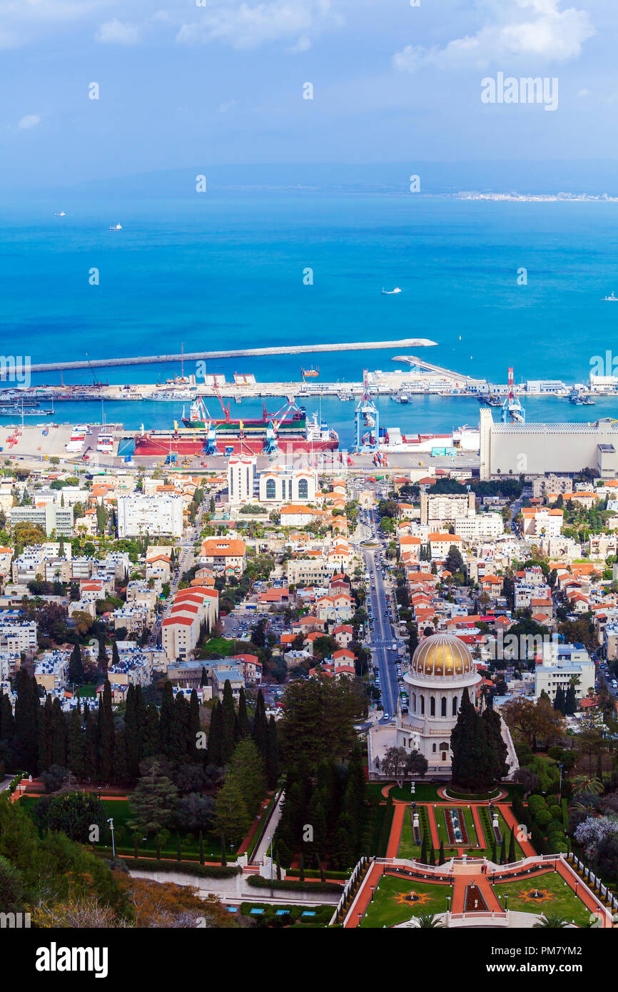 Aerial View of Haifa city, Israel Stock Photo - Alamy