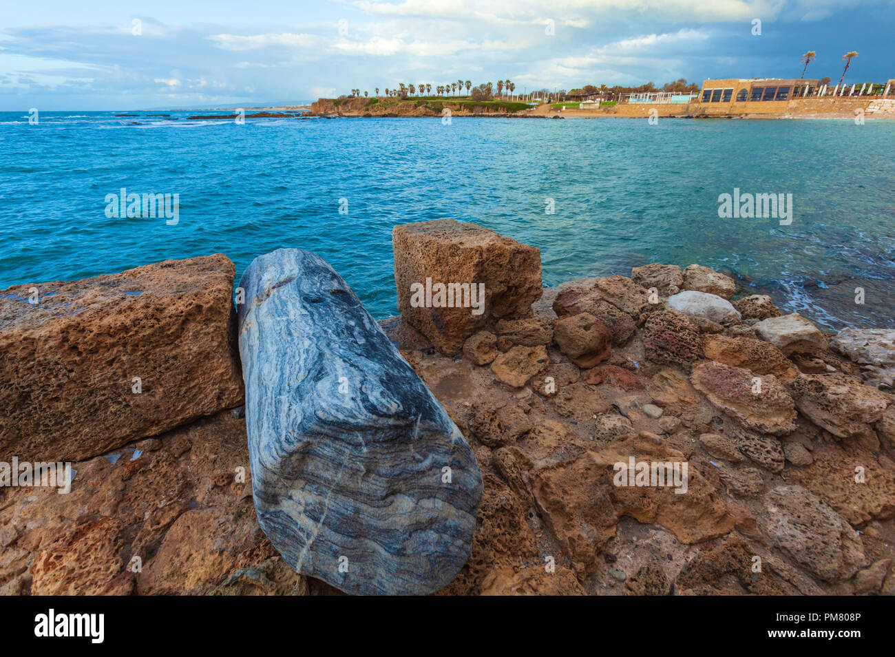 Caesarea ancient port sunset hi-res stock photography and images - Alamy