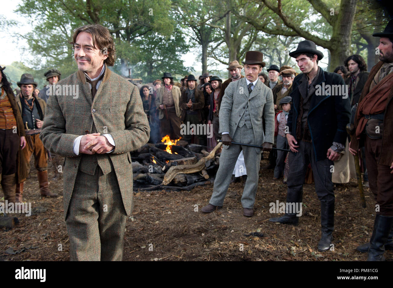 (L-r) ROBERT DOWNEY JR. as Sherlock Holmes and JUDE LAW as Dr. James ...