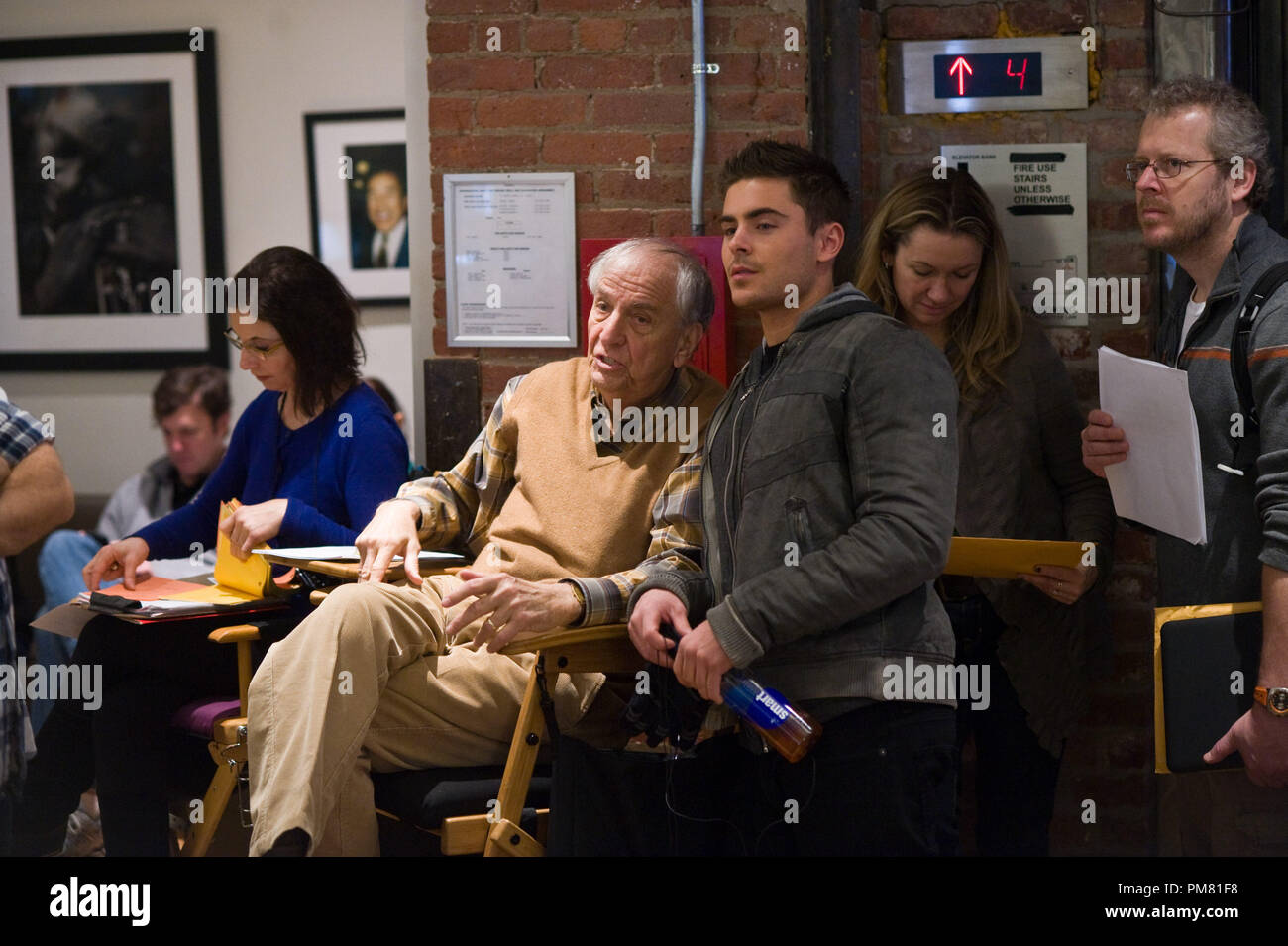 (L-r) Director GARRY MARSHALL and ZAC EFRON during the filming of New ...