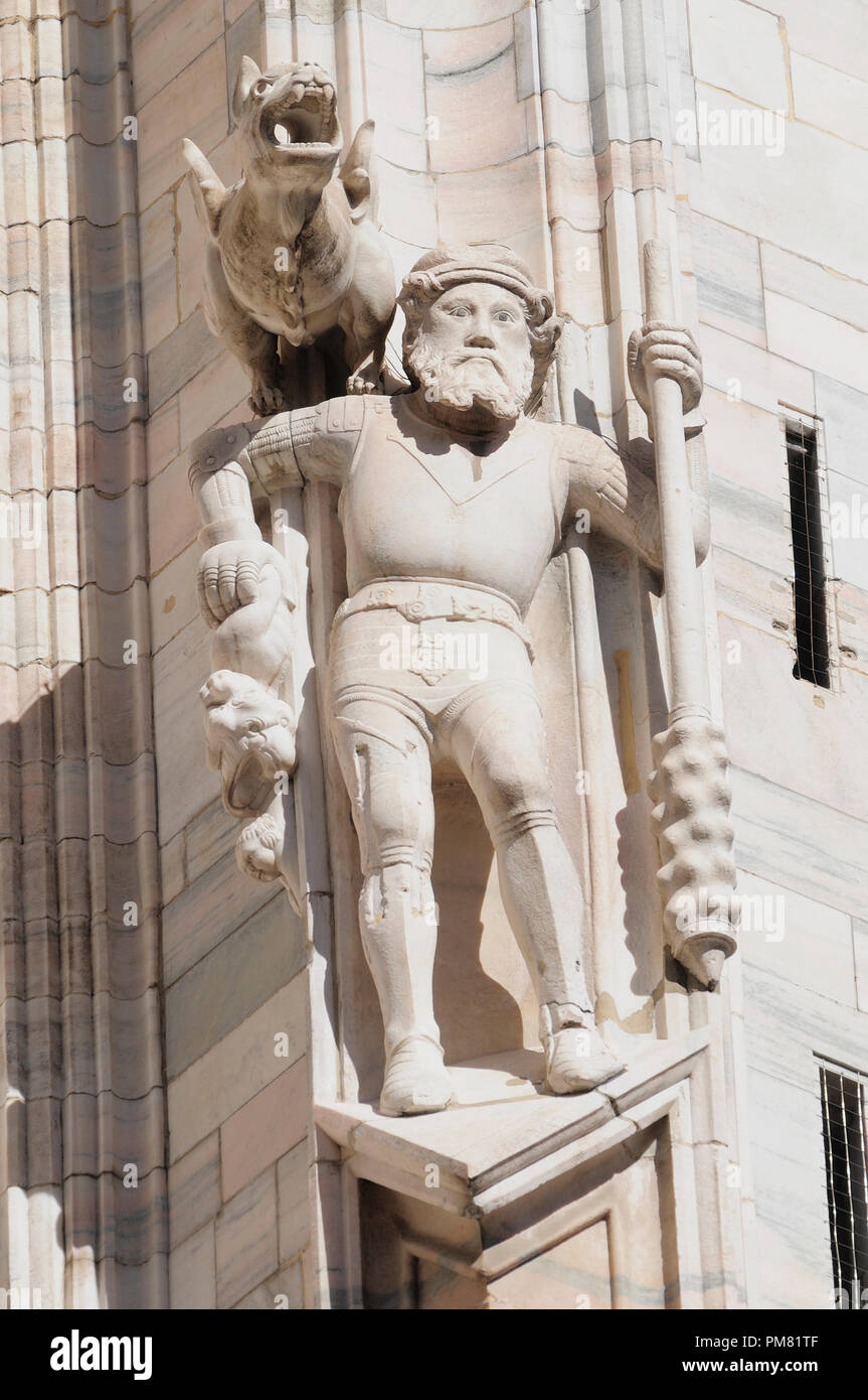 Italy, Lombardy, Milan, figure & dragon detail, Duomo Stock Photo - Alamy