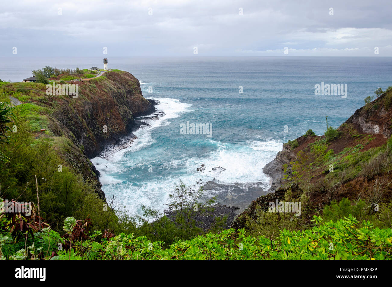 Kīlauea Point Lighthouse on the island of Kauai. The lighthouse is ...