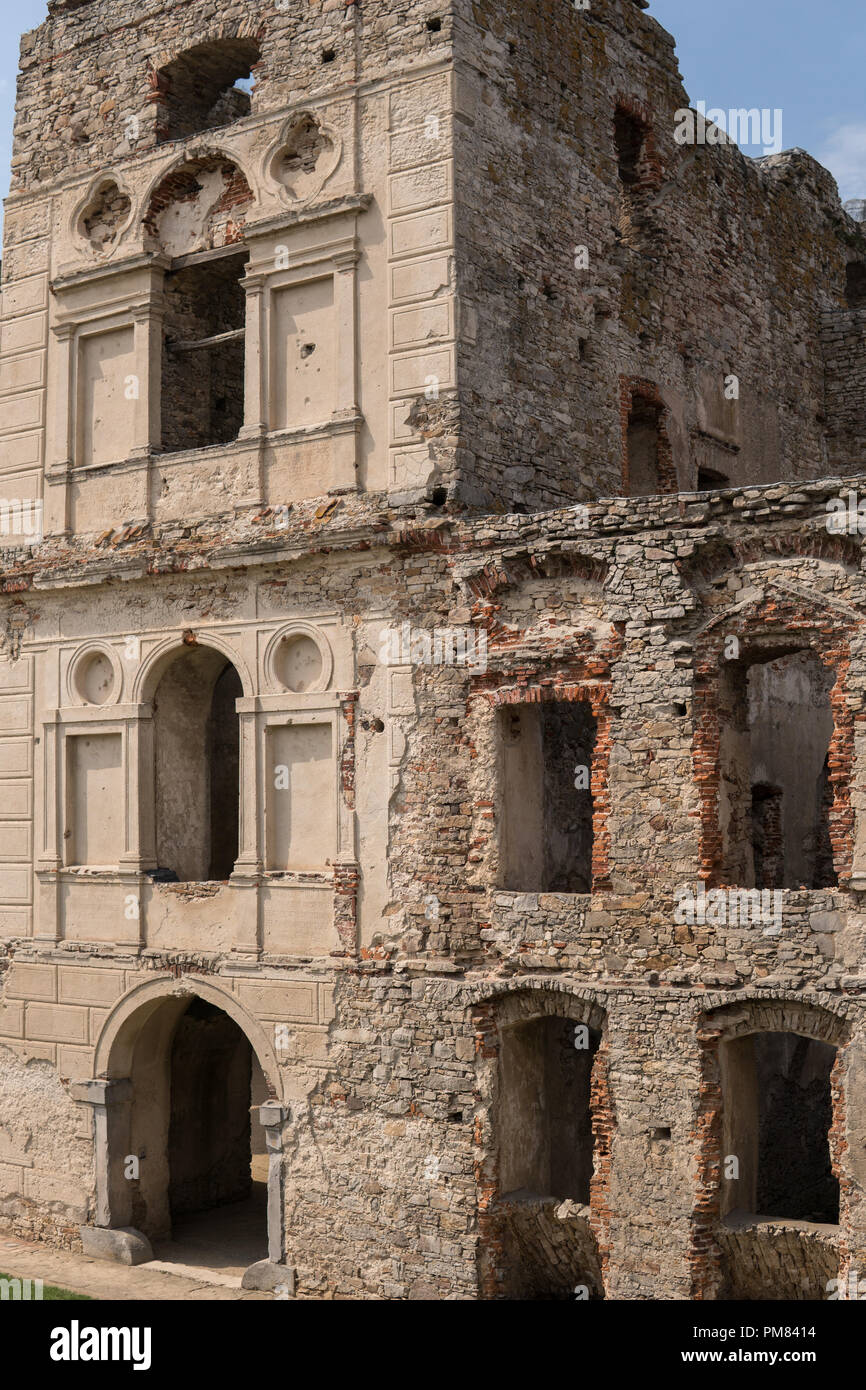 august 2018, ujazd village, poland: ruins of old polish castle called ...