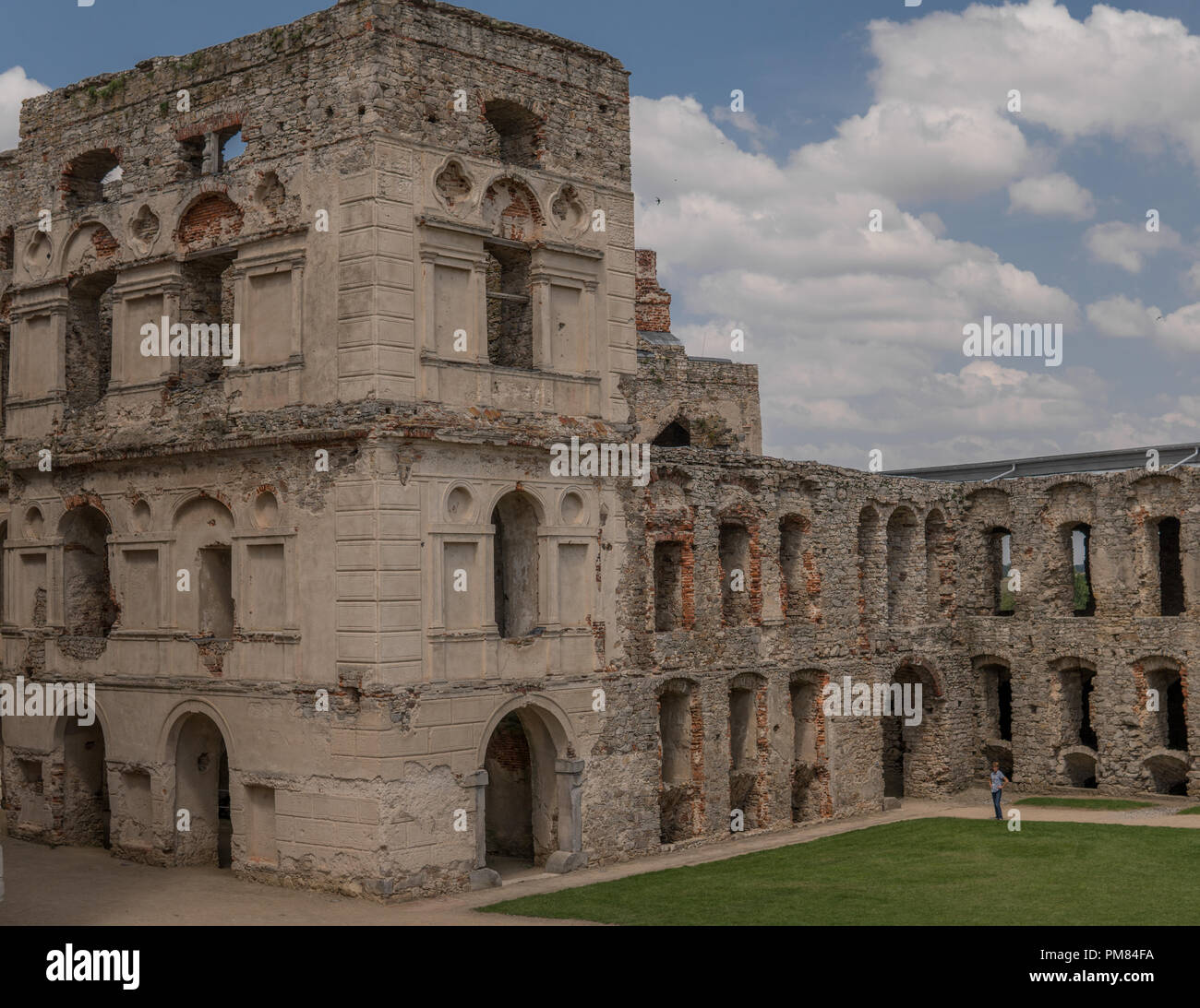 august 2018, ujazd village, poland: ruins of old polish castle called ...