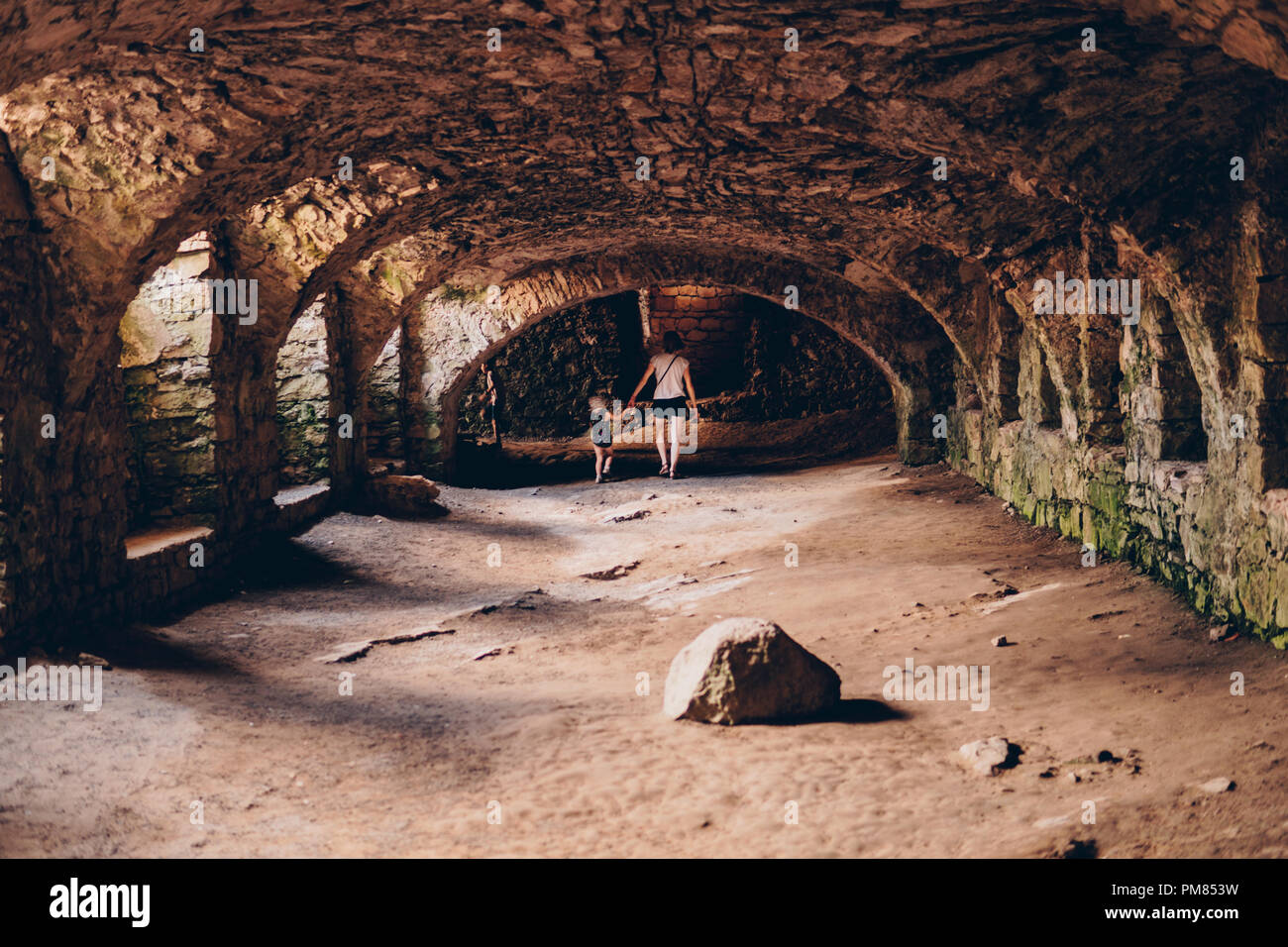 august 2018, ujazd village, poland: ruins of old polish castle called ...