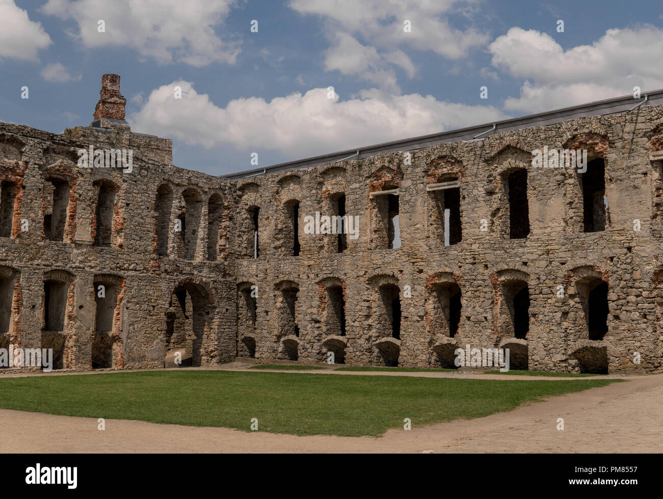 august 2018, ujazd village, poland: ruins of old polish castle called ...