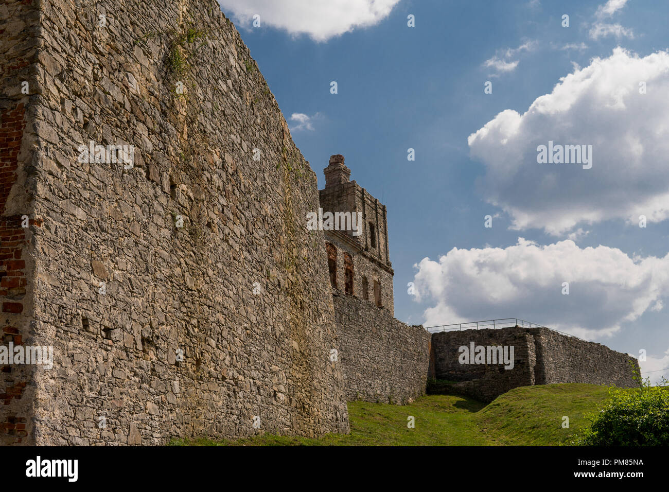 august 2018, ujazd village, poland: ruins of old polish castle called ...