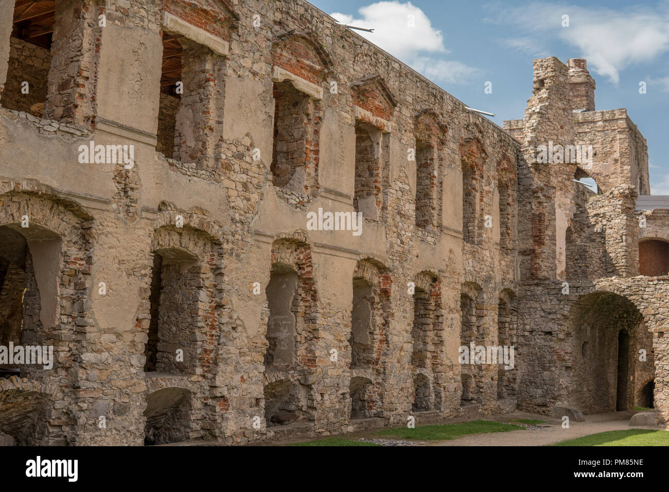 august 2018, ujazd village, poland: ruins of old polish castle called ...