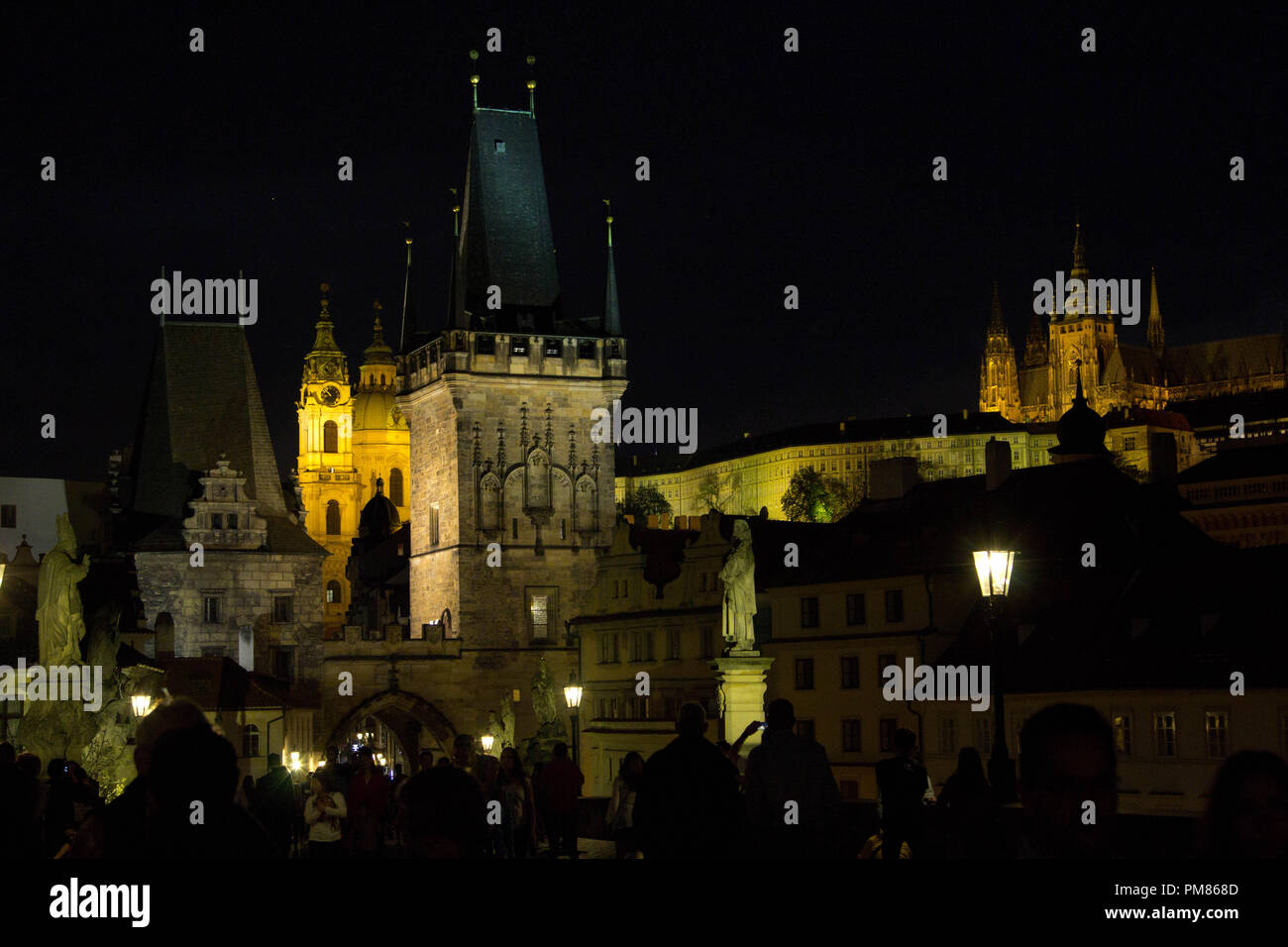 Prague at Night Stock Photo - Alamy
