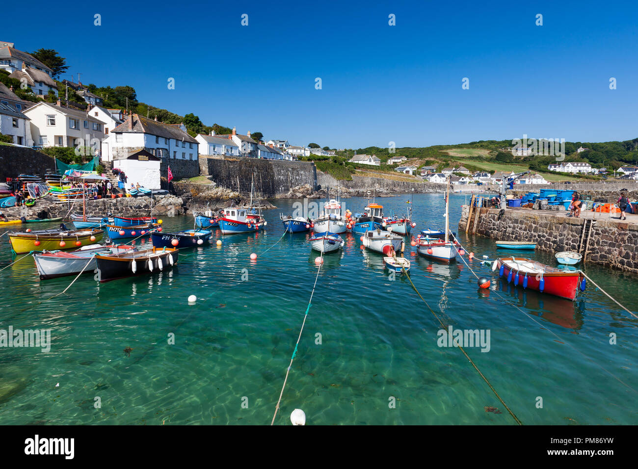 COVERACK CORNWALL UK - August 5th 2018: The popular tourist destination ...