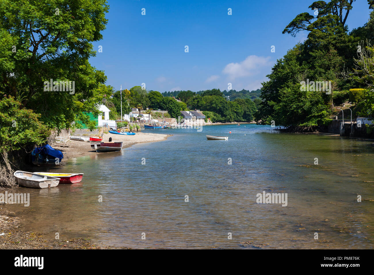 Helford Village Cornwall England UK Europe Stock Photo - Alamy