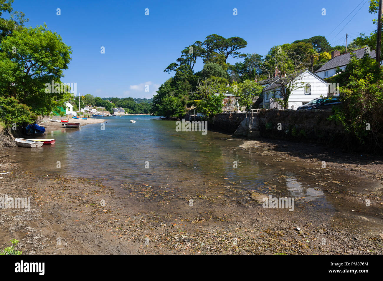 Helford Village Cornwall England UK Europe Stock Photo - Alamy