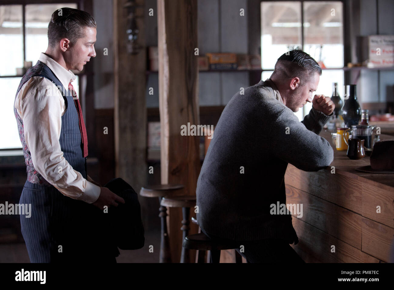 Still of Tom Hardy and Shia LaBeouf in Lawless Stock Photo - Alamy