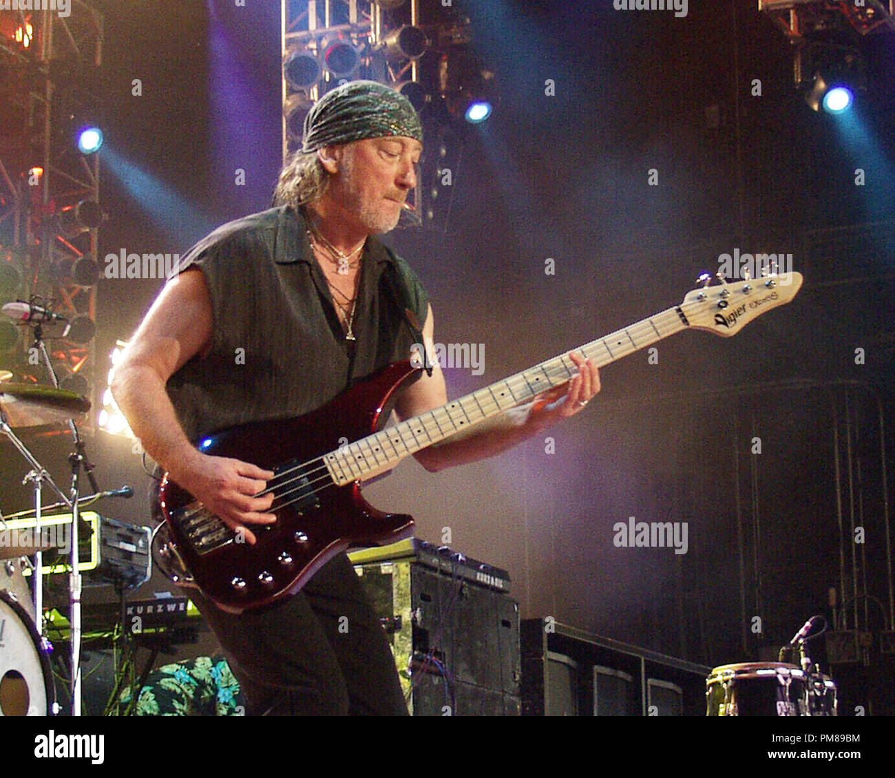 Roger Glover of Deep Purple performs at Lakewood Amphitheatre in ...