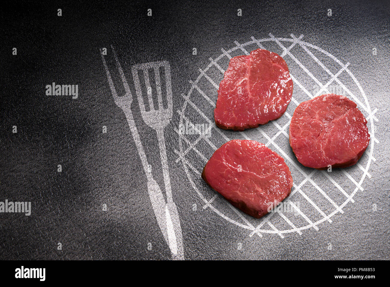 Cooked meat dark background hi-res stock photography and images - Alamy