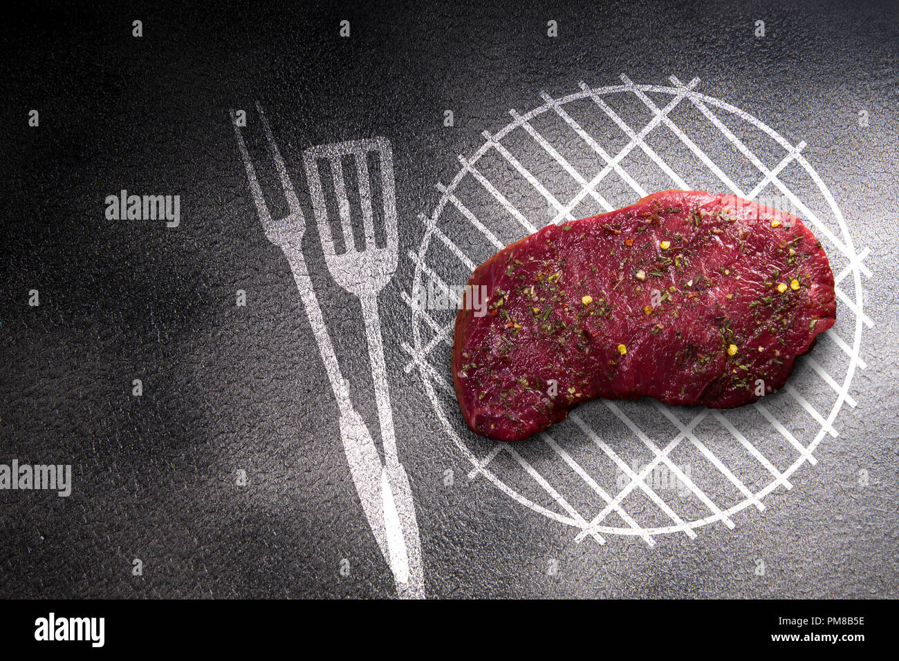 Cooked meat dark background hi-res stock photography and images - Alamy