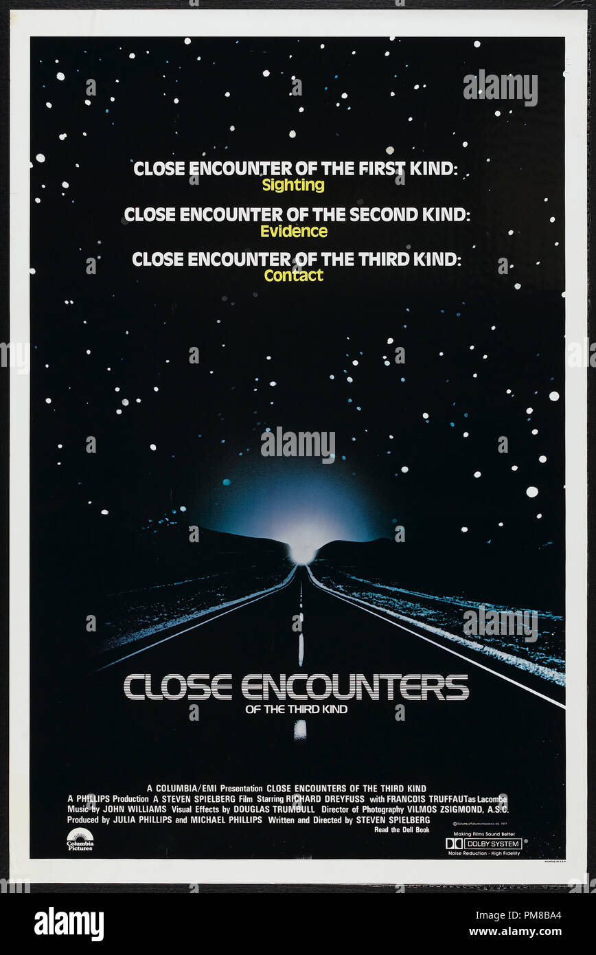 Studio Publicity: "Close Encounters of the Third Kind" 1977 Columbia Poster Richard Dreyfuss ...
