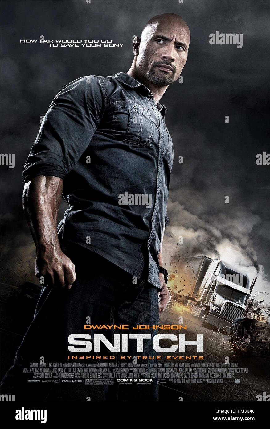 DWAYNE JOHNSON stars in SNITCH - Poster Stock Photo - Alamy