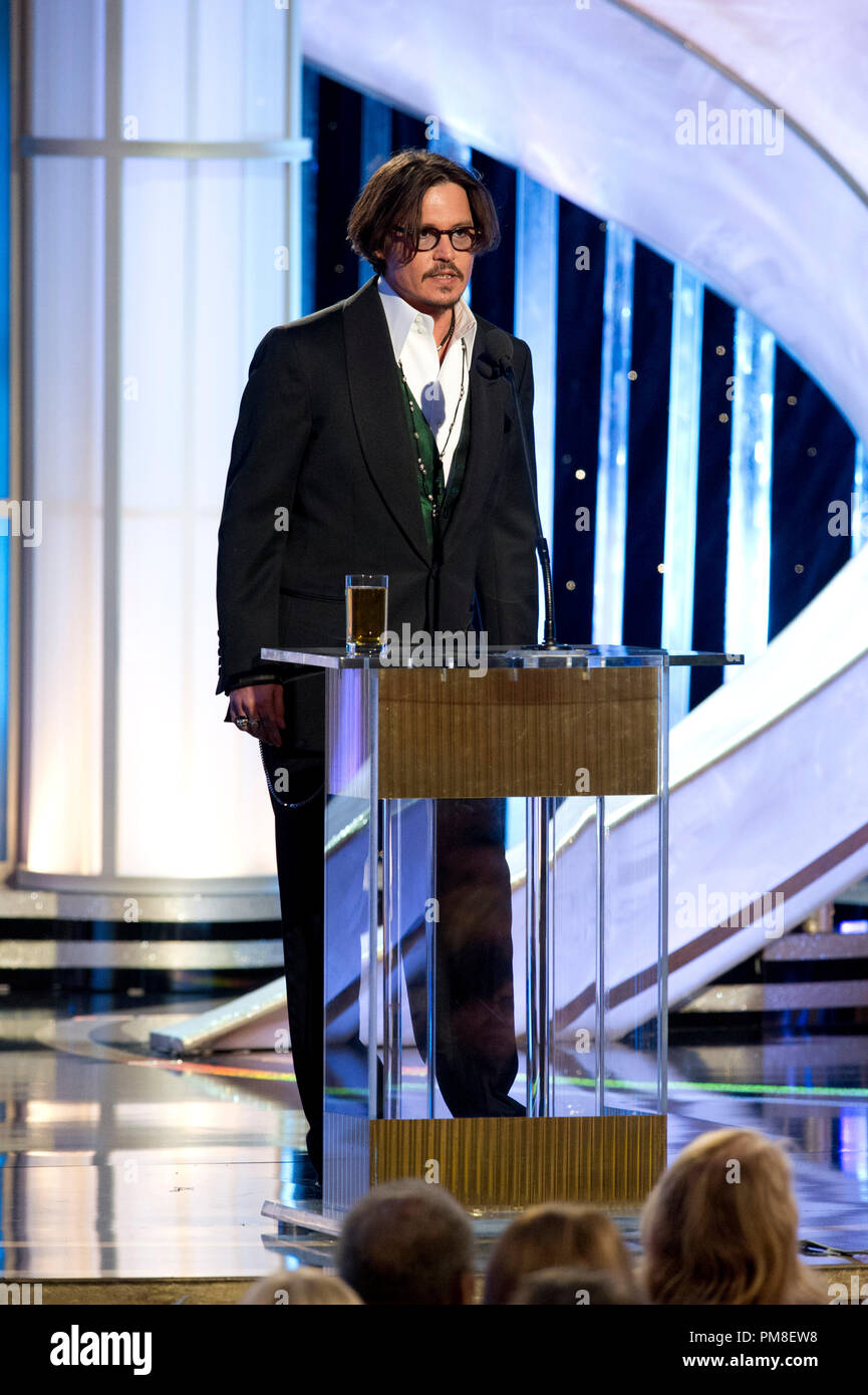 Presenter Johnny Depp at the 69th Annual Golden Globe Awards at the ...