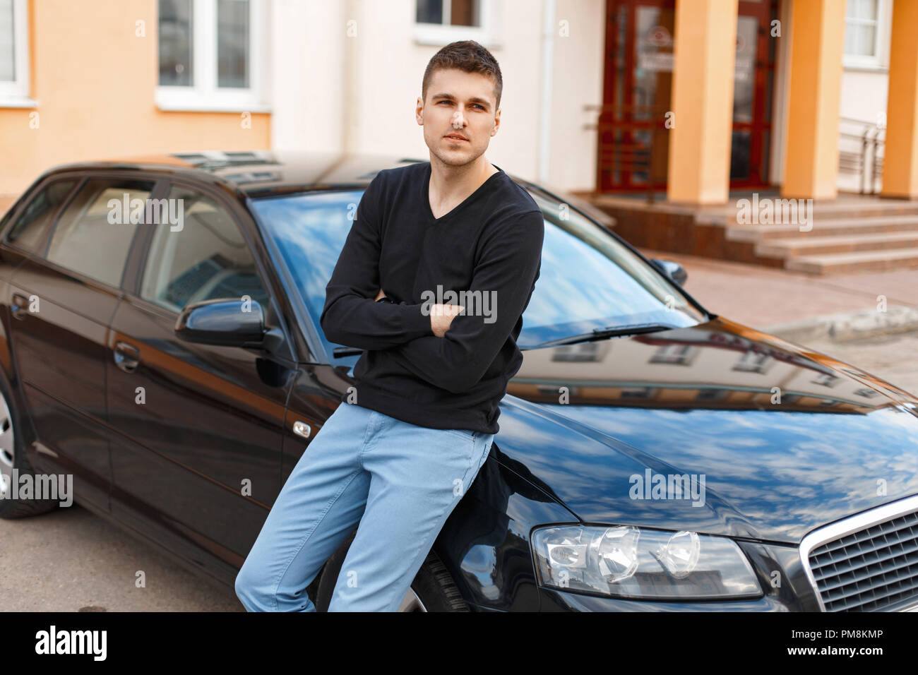 Car dealership parking man hi-res stock photography and images - Alamy