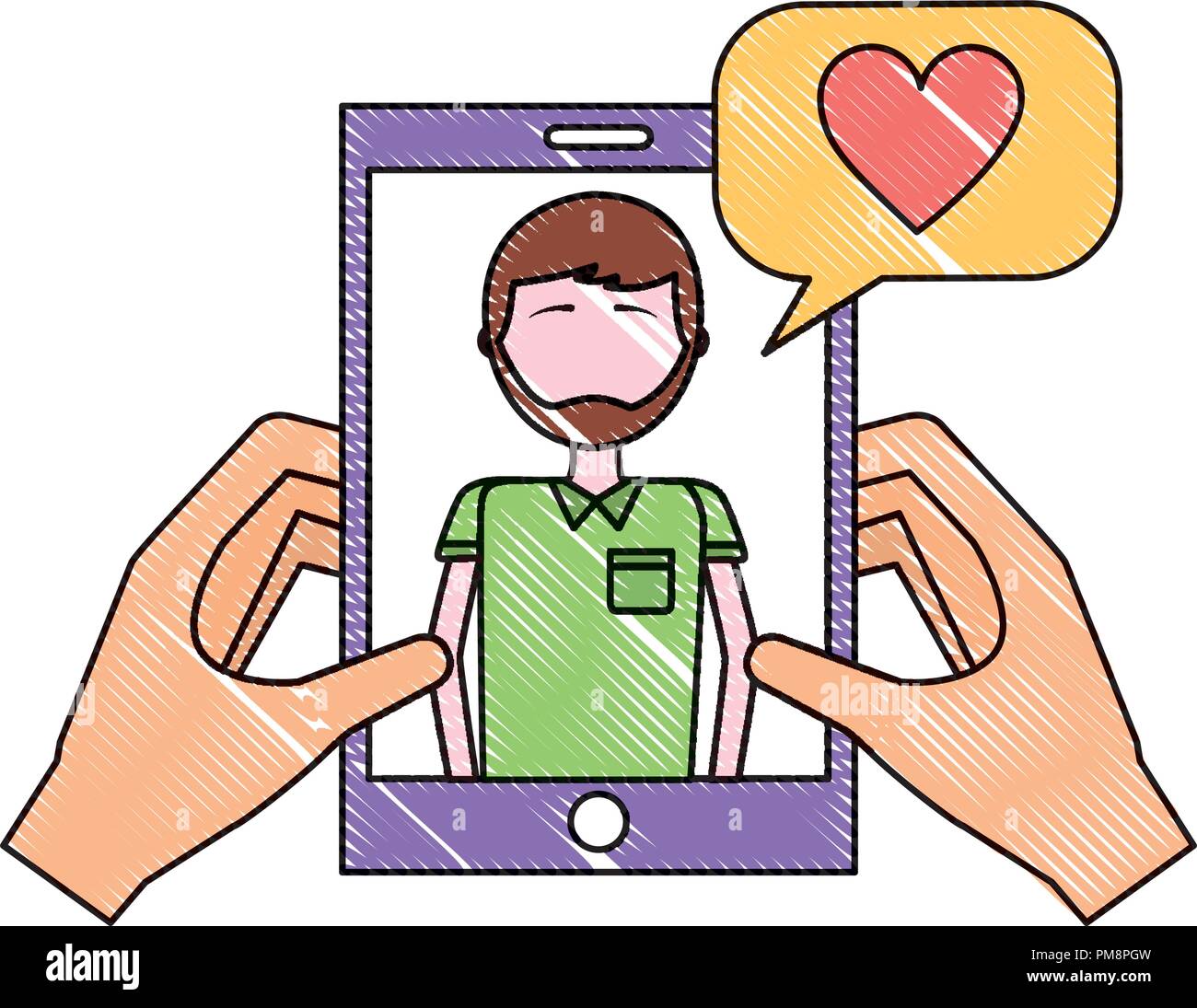 Talking with hands heart Stock Vector Images - Alamy