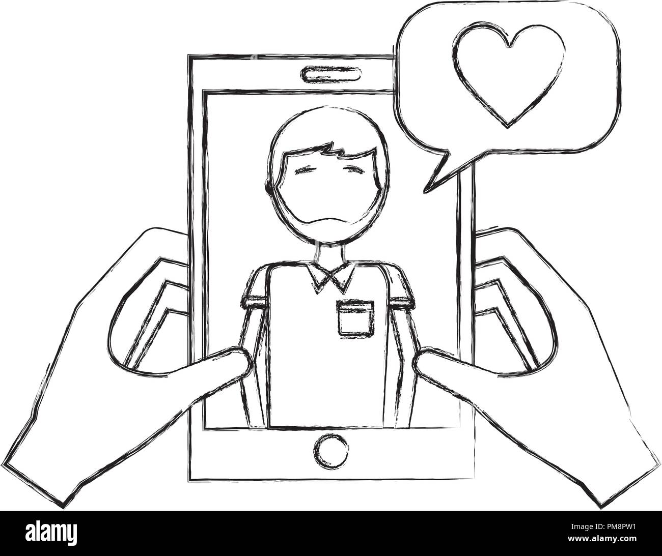 Talking with hands heart Stock Vector Images - Alamy