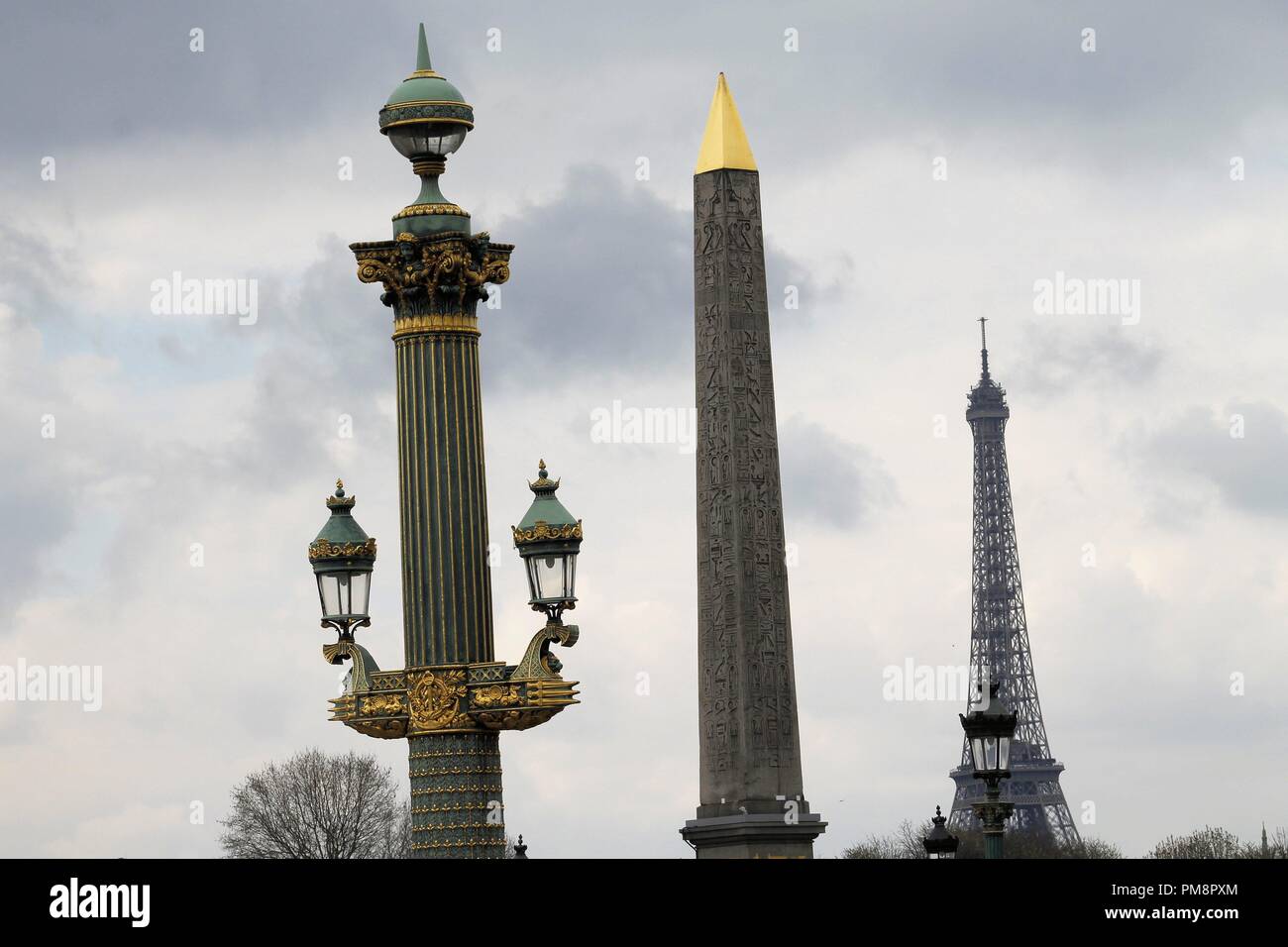 obelisk of Luxor erected since 1836 in the center of the Place de la ...
