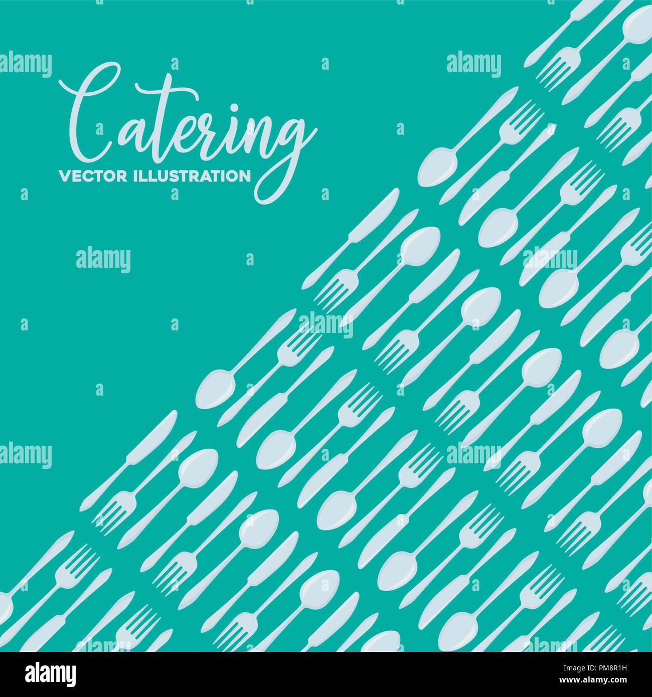 background of catering concept with cutlery pattern, colorful design ...