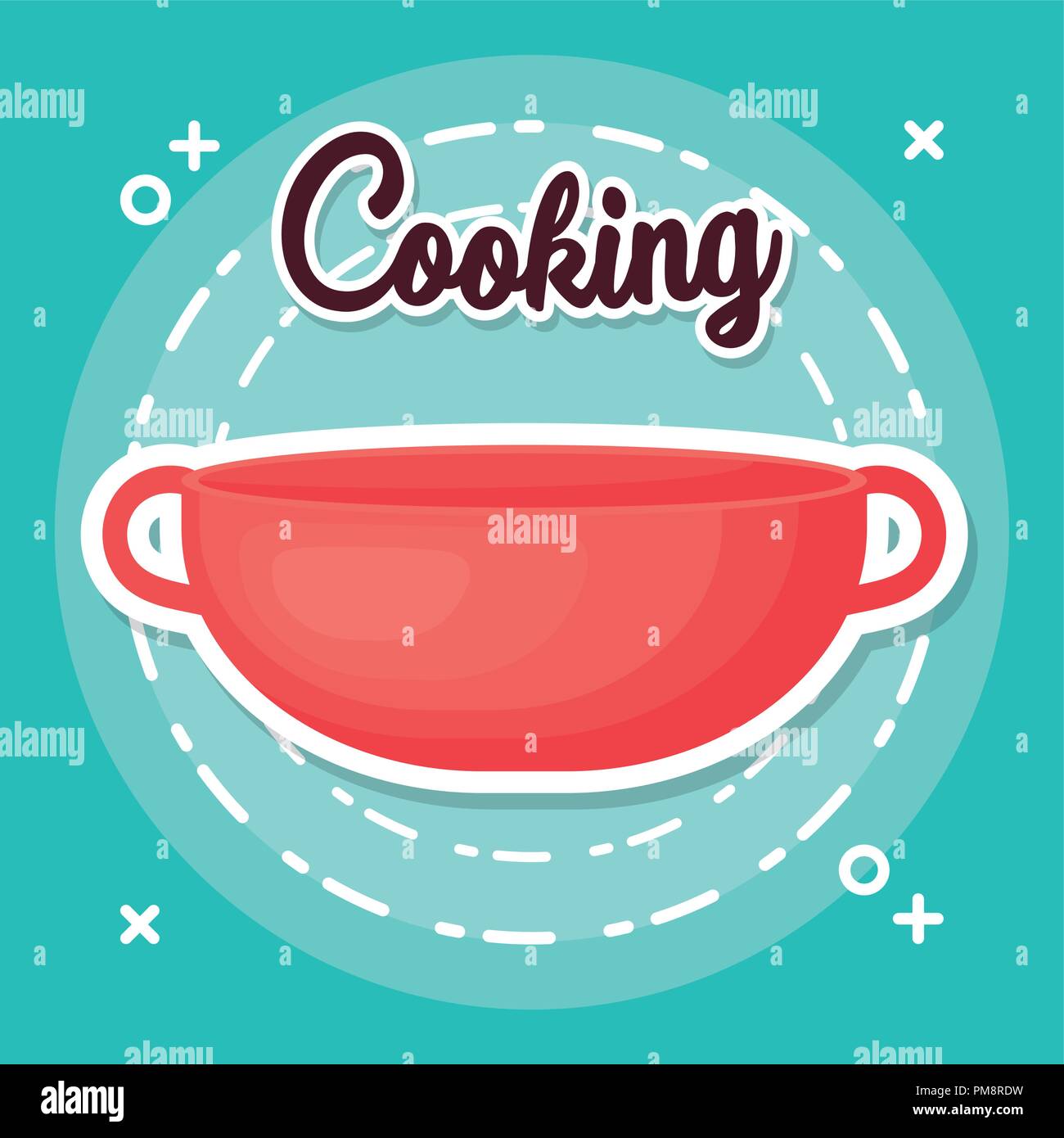 cooking design with bowl icon over blue background, colorful design ...