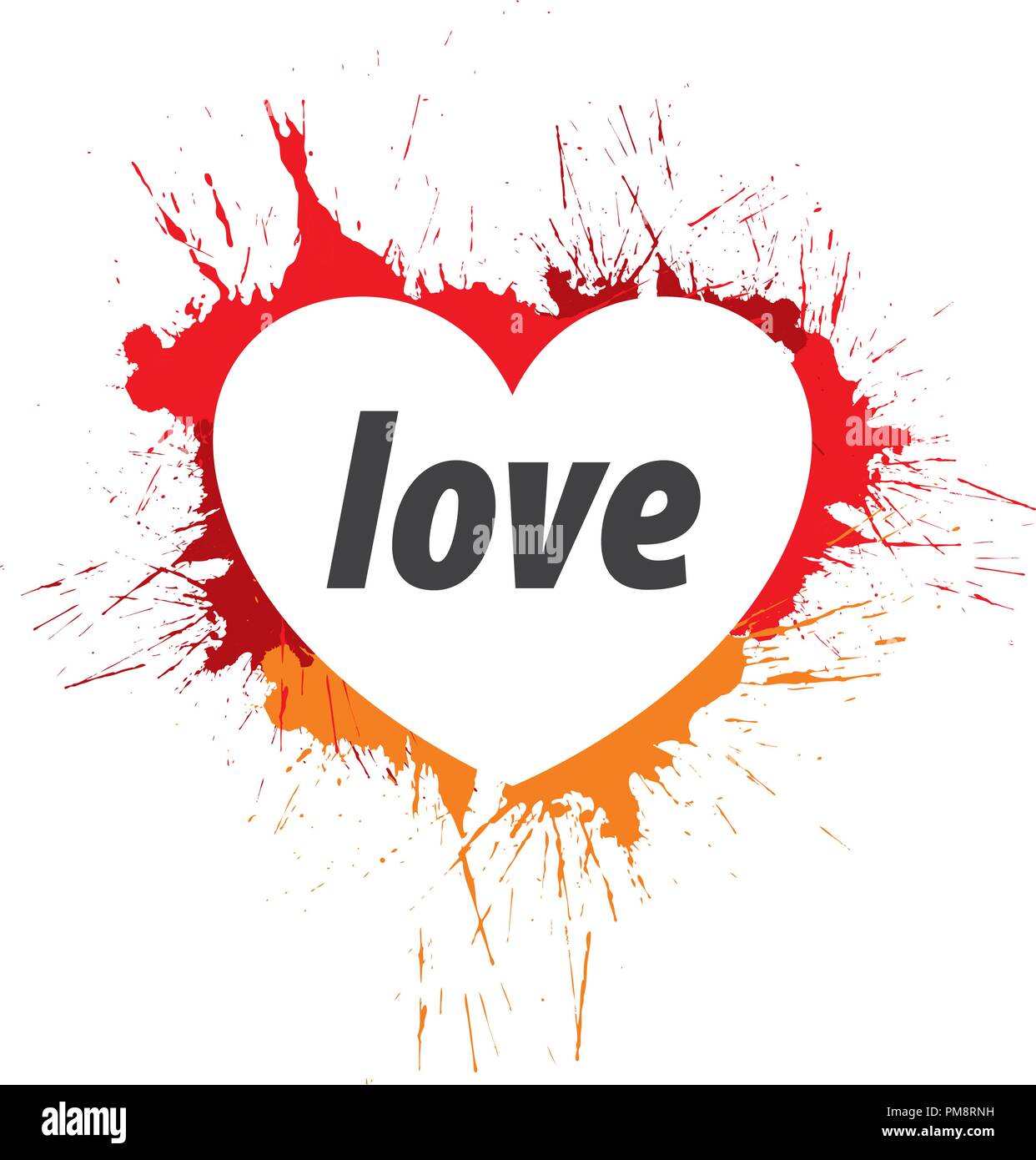 Heart draw brush vector image Cut Out Stock Images & Pictures - Alamy