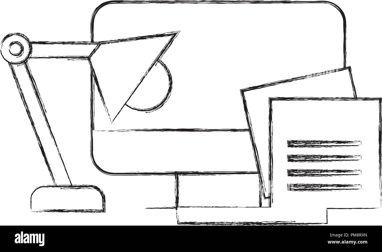 office computer monitor notes paper memo Stock Vector Image & Art - Alamy