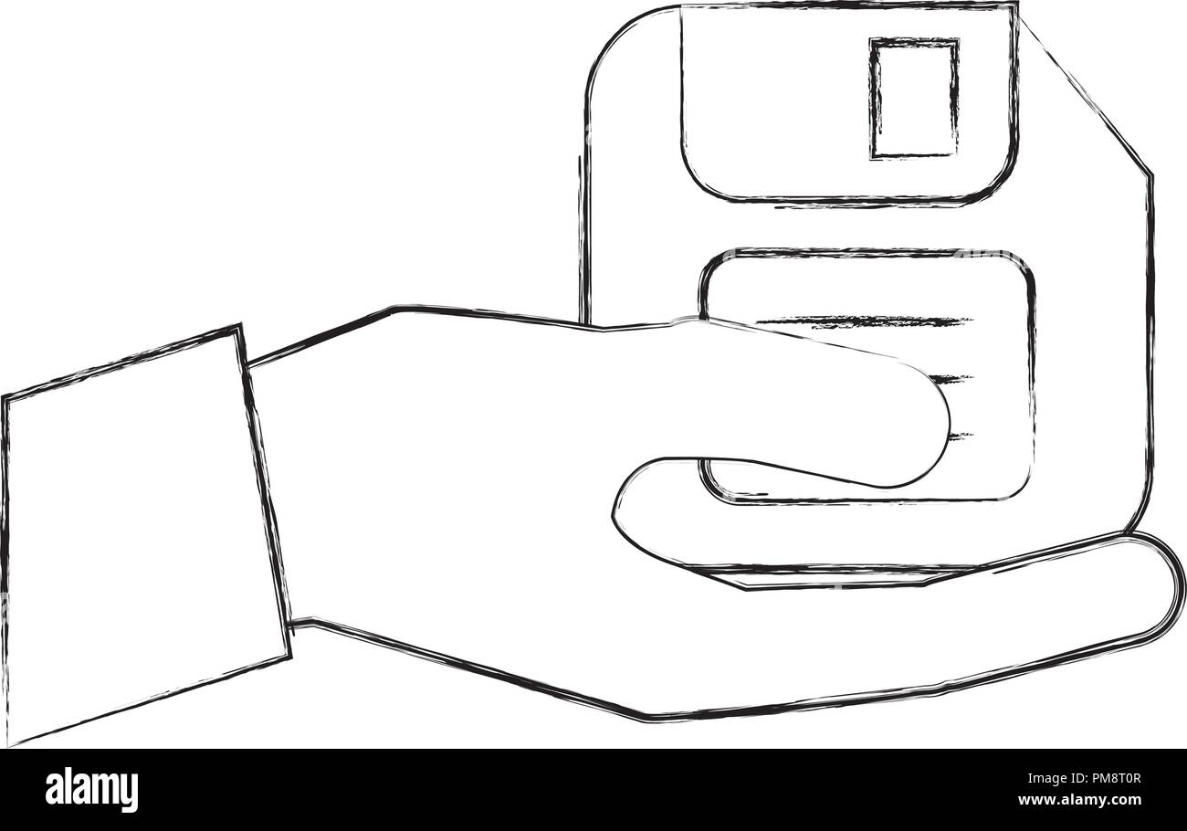 Hand holding floppy disk Stock Vector Images - Alamy
