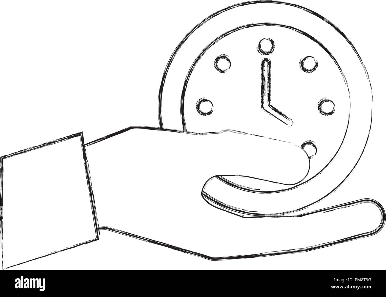 hand holding clock time business office Stock Vector Image & Art - Alamy