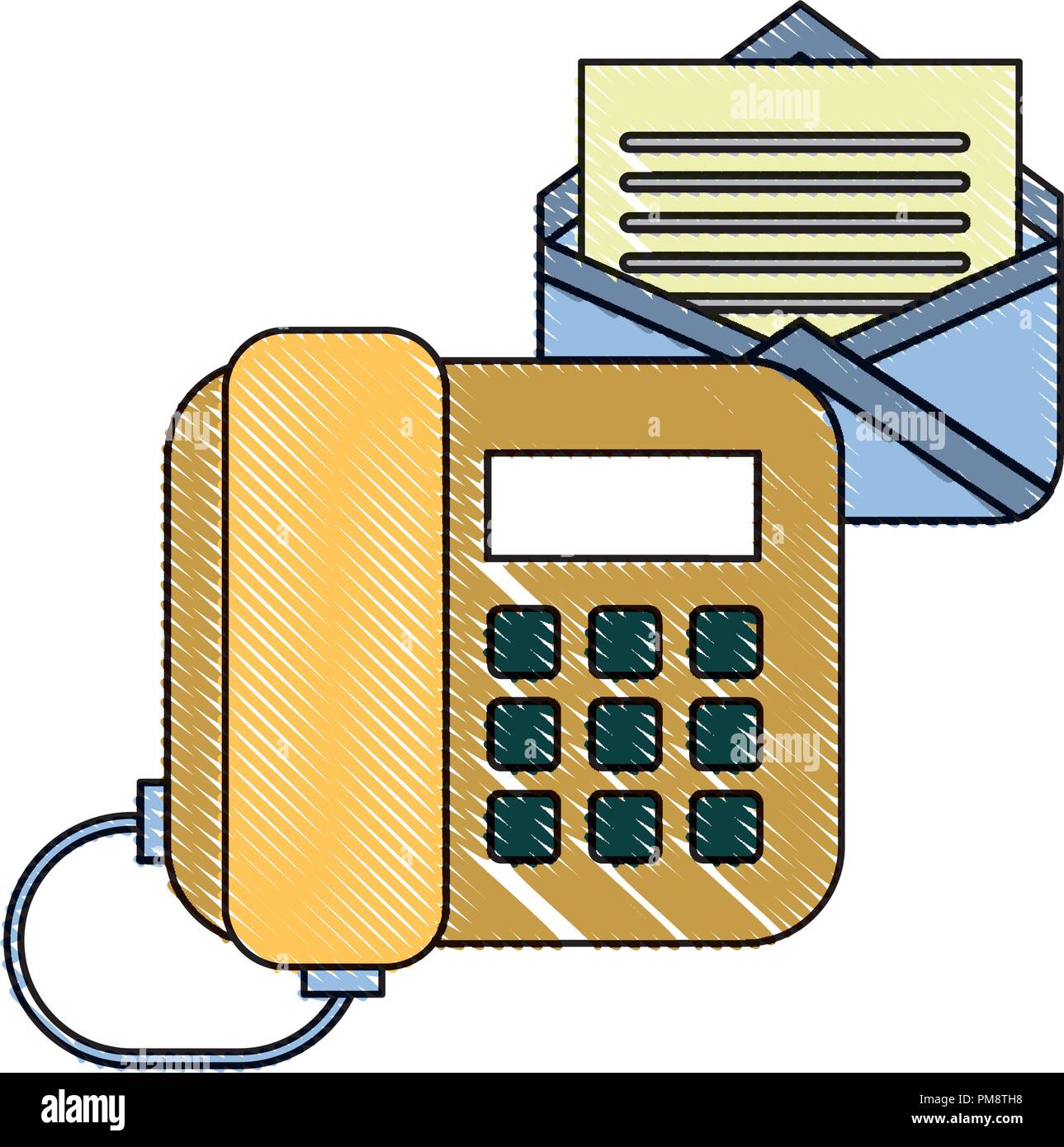 office telephone email letter correspondence Stock Vector Image & Art ...