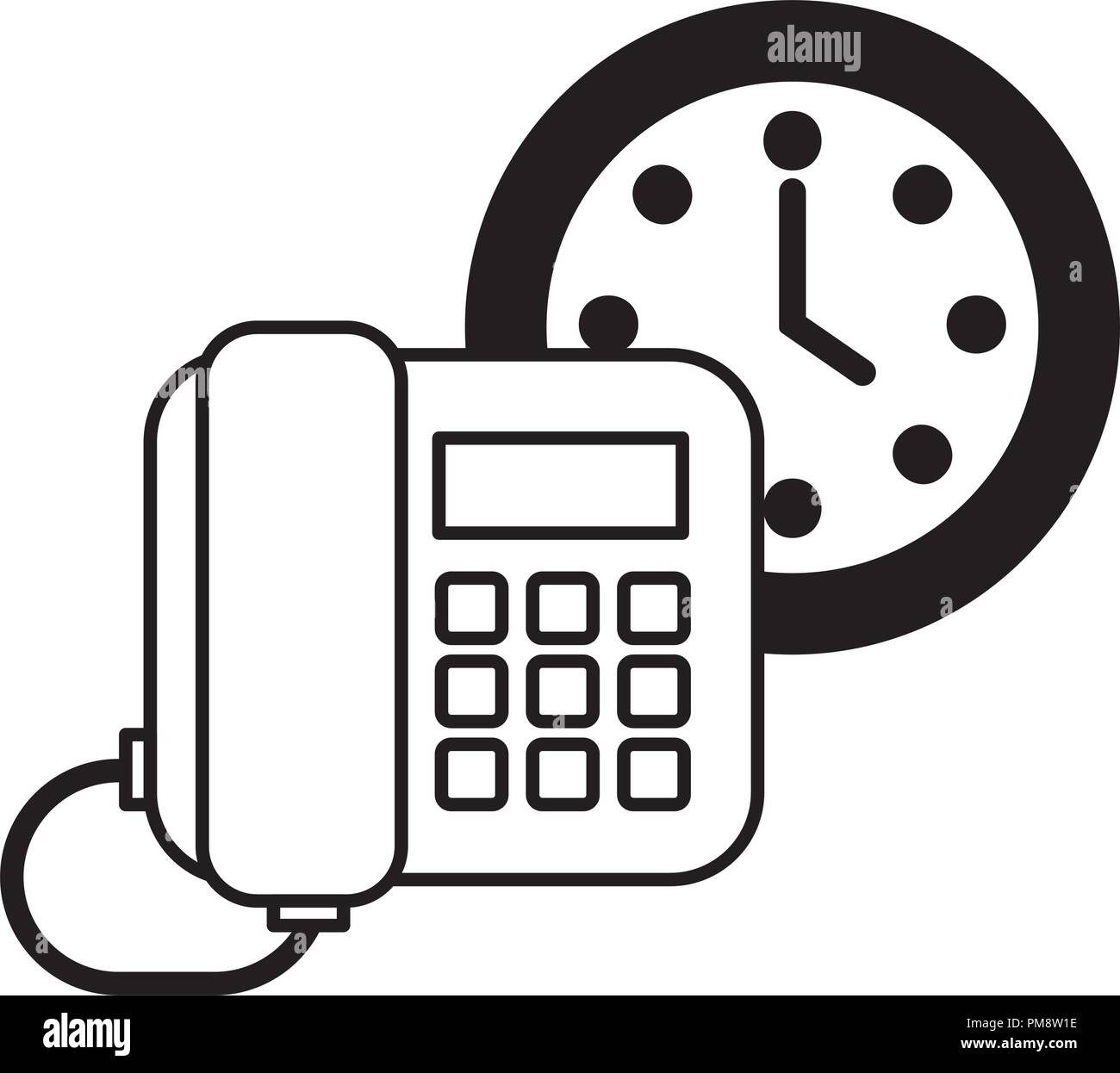 digital telephone with watch Stock Vector Image & Art - Alamy
