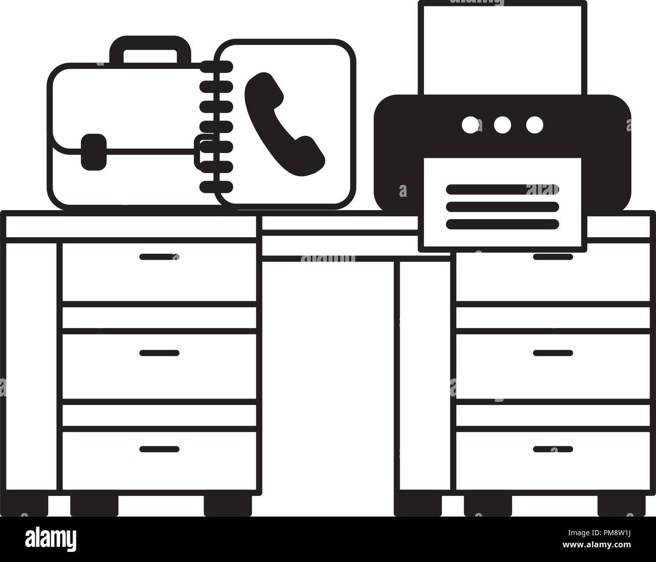 Workplace printer Stock Vector Images - Alamy
