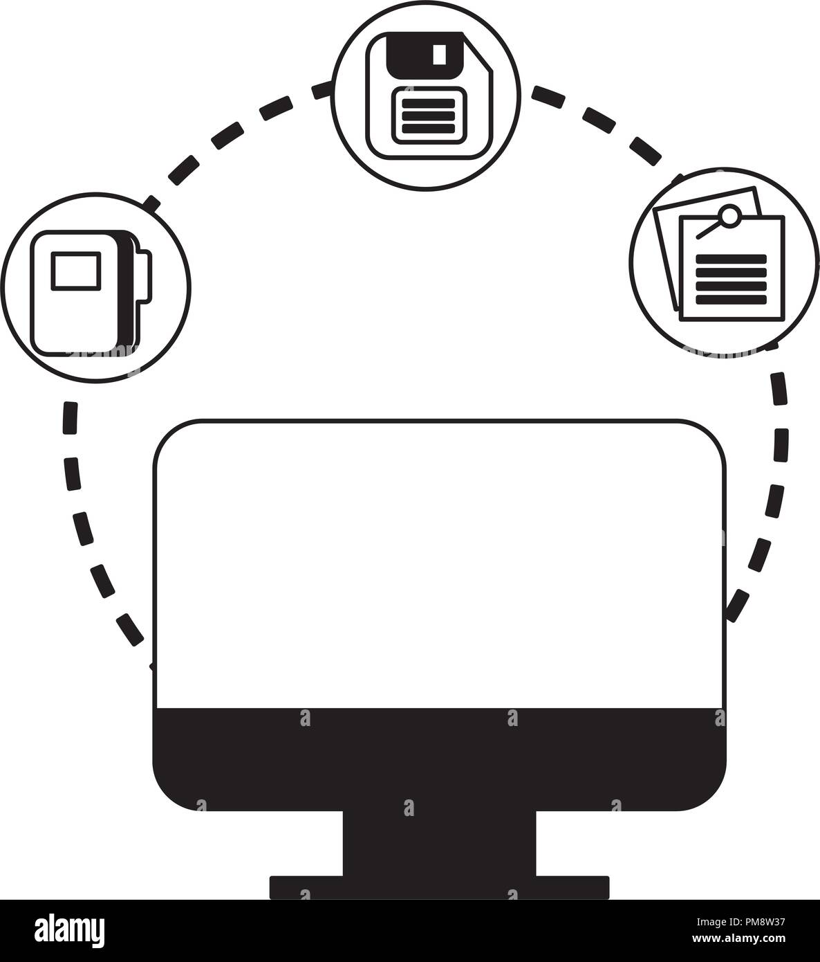computer desktop with documents and floppy Stock Vector Image & Art - Alamy