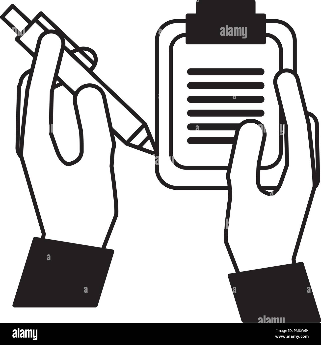hands with clipboard checklist and pen Stock Vector Image & Art - Alamy