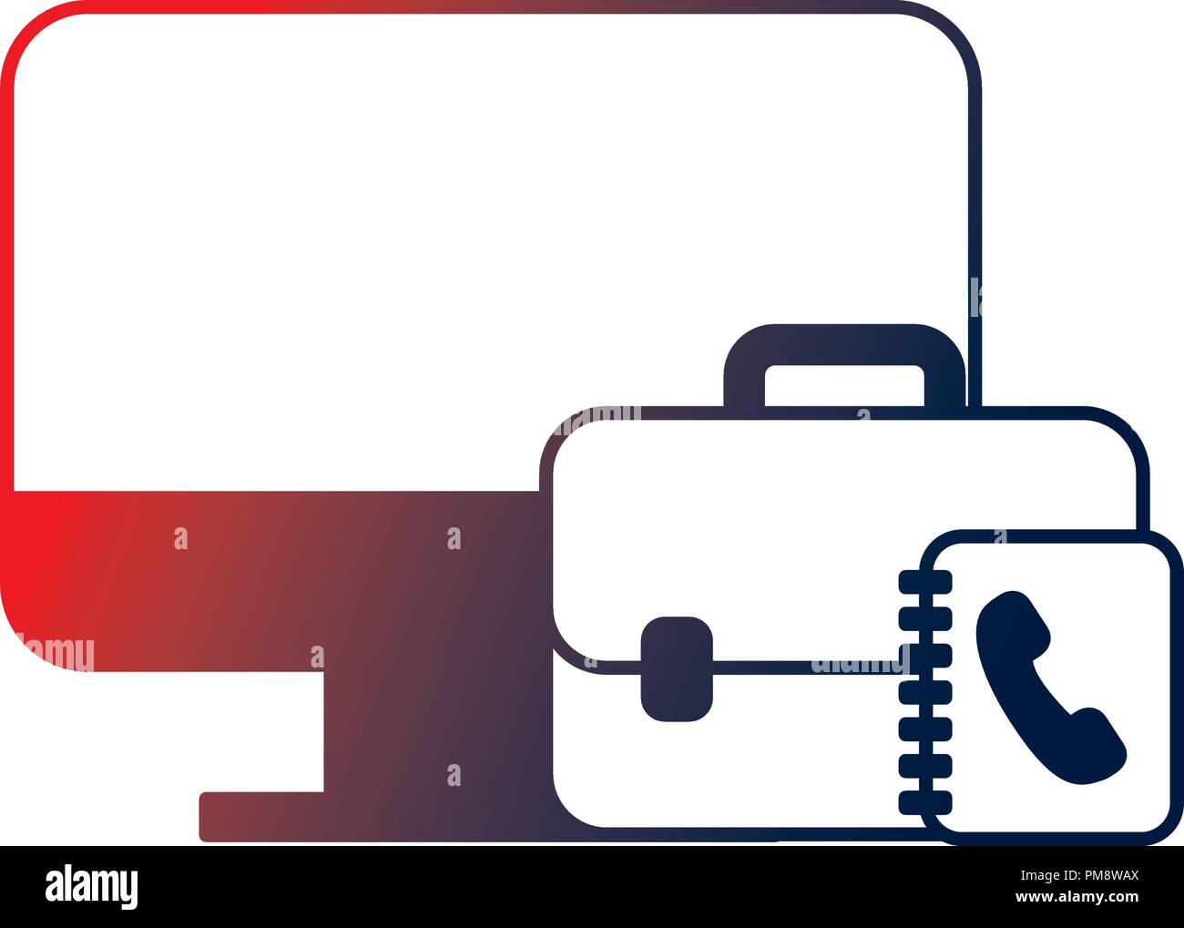 computer desktop with portfolio and phonebook Stock Vector Image & Art ...