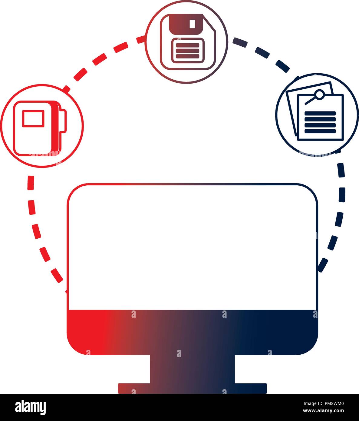 computer desktop with documents and floppy Stock Vector Image & Art - Alamy