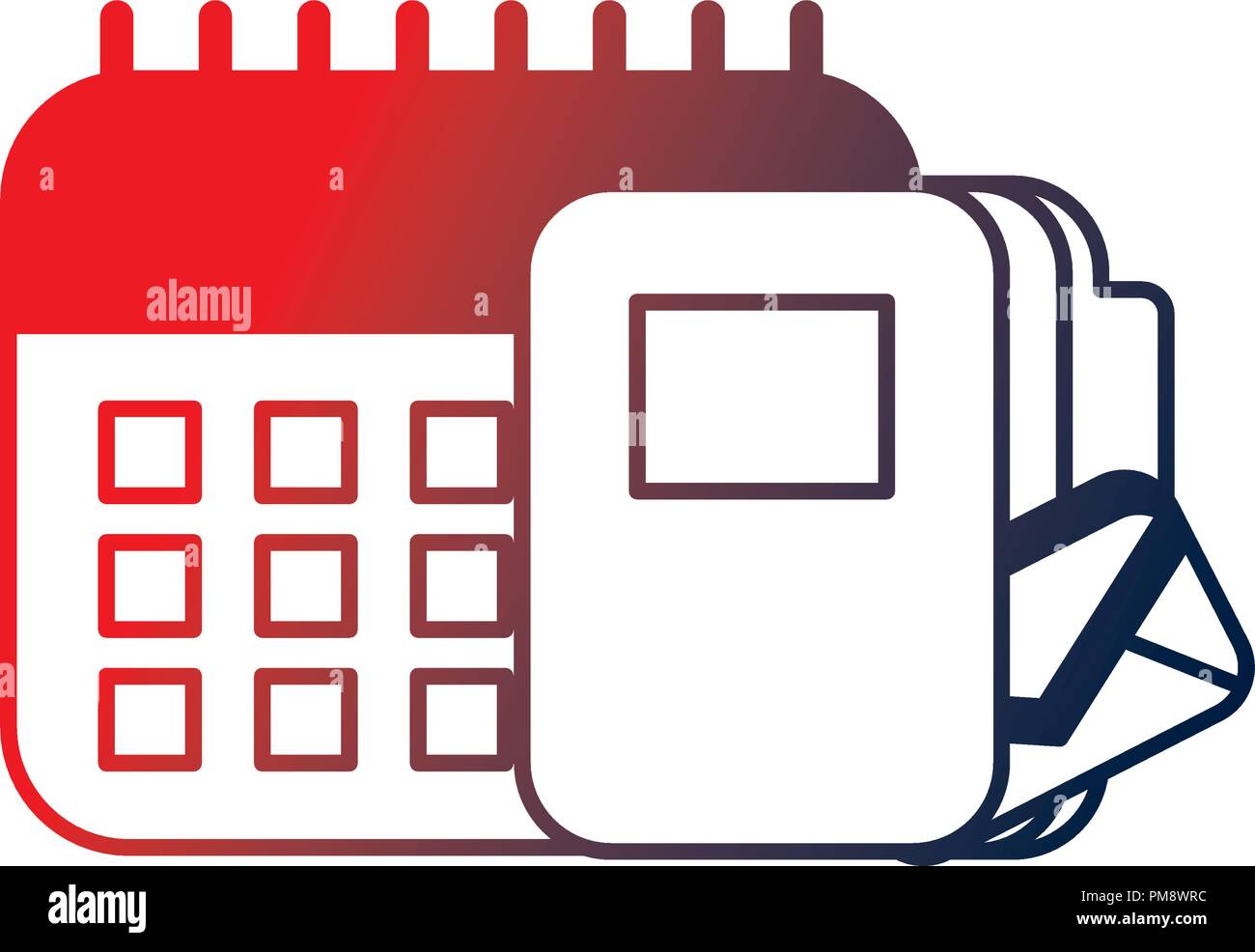calendar with folder isolated icon Stock Vector Image & Art - Alamy