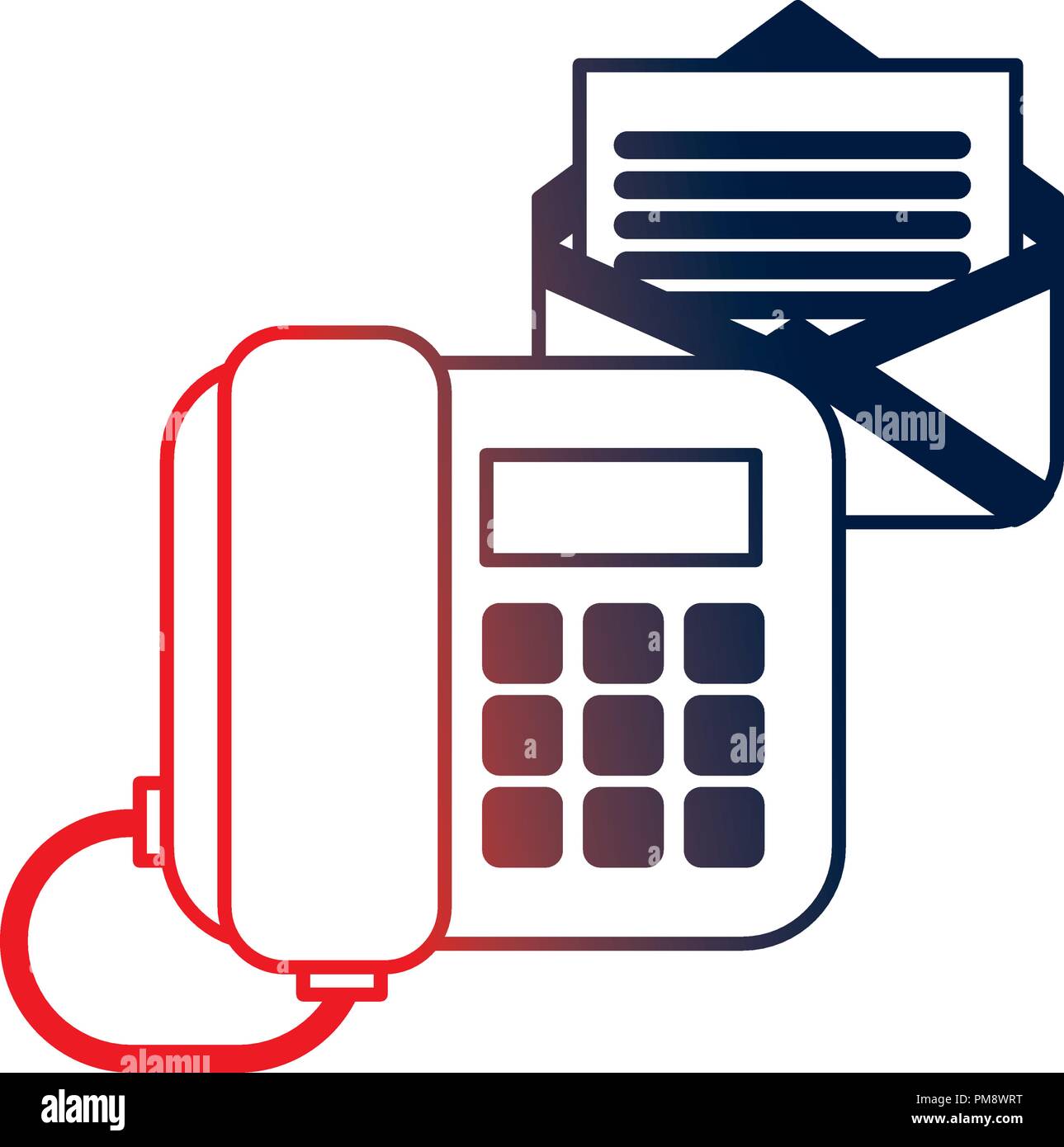 envelope mail with telephone Stock Vector Image & Art - Alamy
