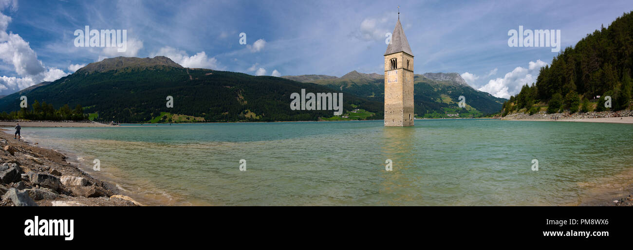 The submerged bell tower of curon venosta hi-res stock photography and ...