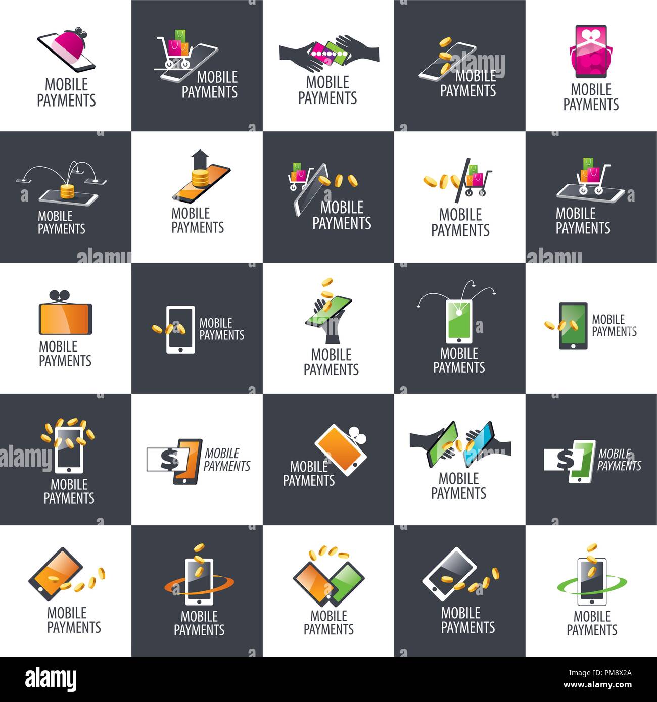 Mobile payment hand hold Stock Vector Images - Alamy