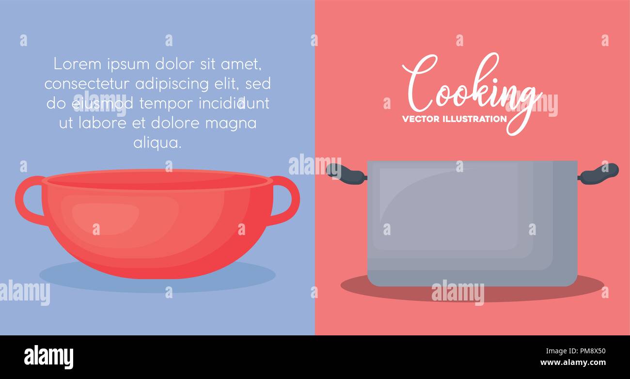 infographic of cooking utensils over colorful squares, vector ...