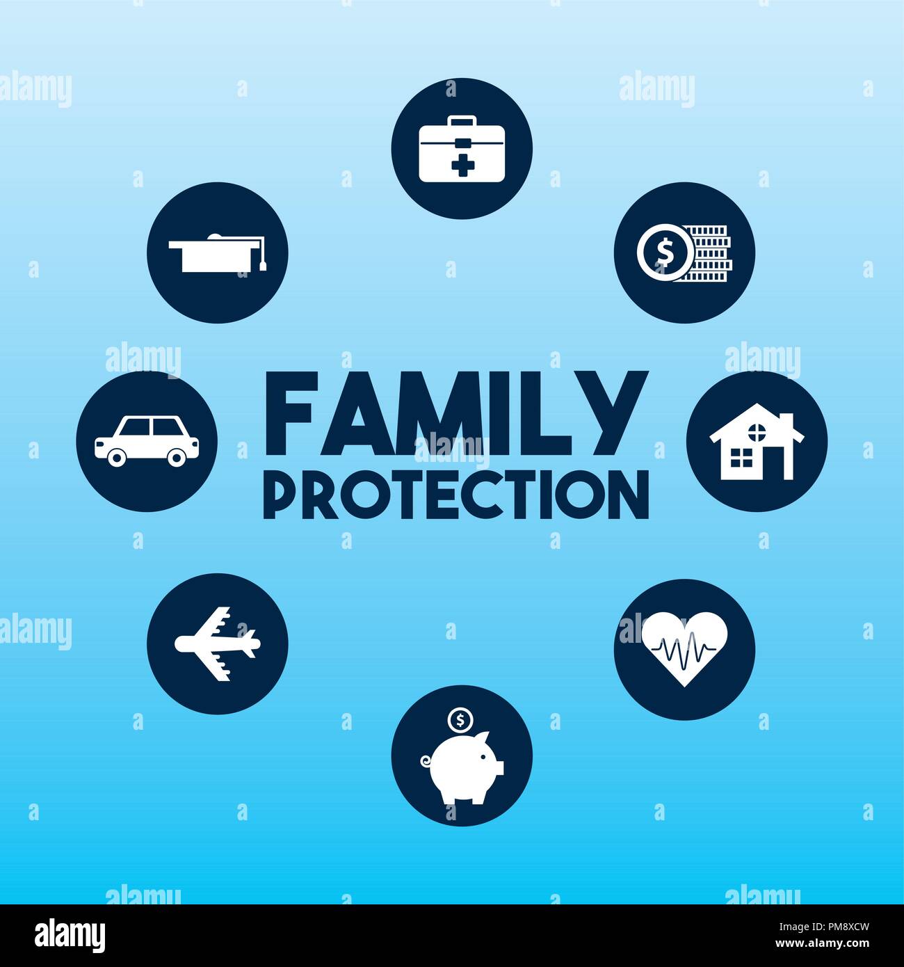 family protection card Stock Vector Image & Art - Alamy